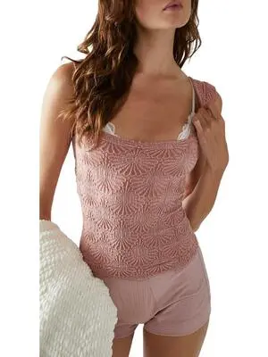 Free People Free People Love Letter Floral Knit Camisole Petals
