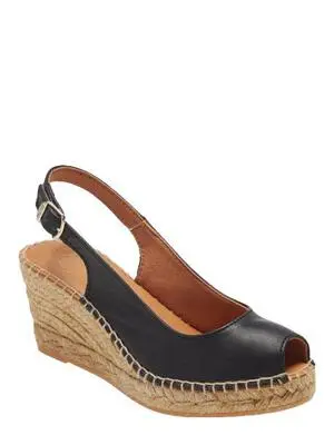 TONI PONS Toni Pons Croacia Espadrille Wedge Black Leather