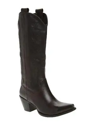 Jeffrey Campbell Rancher Knee High Western Boot - Brown Leather
