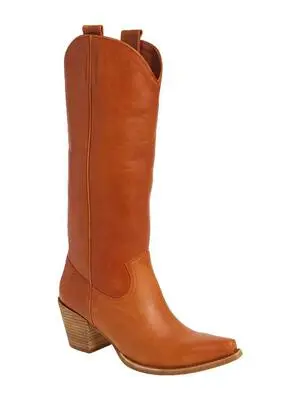 Jeffrey Campbell Rancher Knee High Western Boot - Tan Sanded