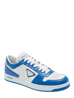 Prada Prada Downtown Logo Low-Top Sneakers Bianco Cobalto