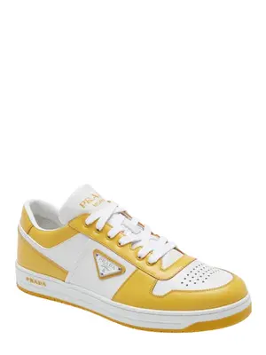 Prada Prada Downtown Logo Low-Top Sneakers Bianco Soleil