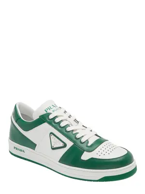 Prada Prada Downtown Logo Low-Top Sneakers Bianco/ Verde