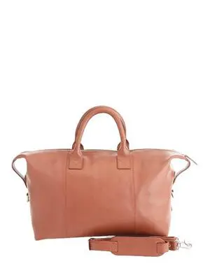 ROYCE NEW YORK Leather Duffle Bag - Tan