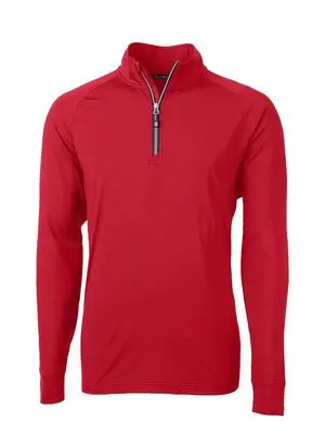 Cutter & Buck Adapt Knit Quarter Zip Pullover - Red