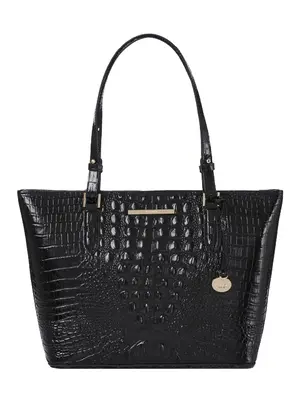 Brahmin Brahmin Medium Asher Croc Embossed Leather Tote Black