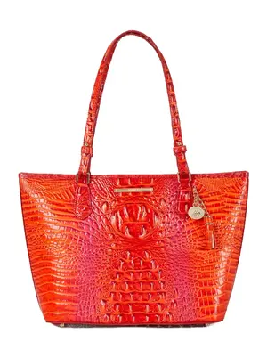 Brahmin Brahmin Medium Asher Croc Embossed Leather Tote Flame Melbourne