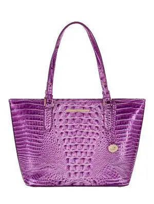 Brahmin Brahmin Medium Asher Croc Embossed Leather Tote Lilac Essence