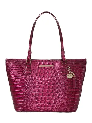 Brahmin Brahmin Medium Asher Croc Embossed Leather Tote Pomegranate