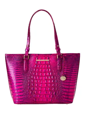 Brahmin Brahmin Medium Asher Croc Embossed Leather Tote Voltage Violet