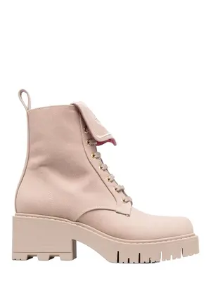 CHIARA FERRAGNI Eyelike-embroidered Denim Boots - Neutrals