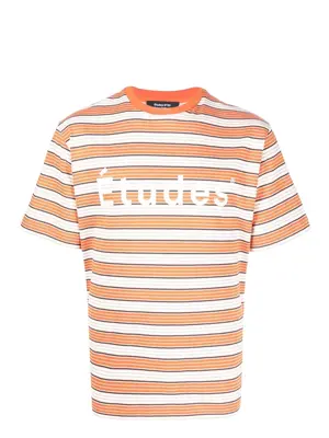 ÉTUDES STUDIO Logo-print Striped T-shirt - Orange