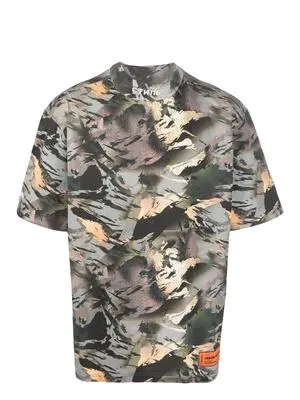 Heron Preston Camouflage Mock-neck T-shirt Green