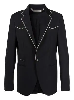 Philipp Plein Strass Embellished Blazer - Black