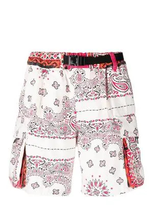 Sacai Bandana-print Cargo Shorts - White
