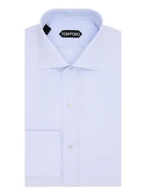 TOM FORD Solid Cotton Dress Shirt Lavender