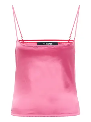 Jacquemus Le Haut Tangelo Satin Tank Top - Pink