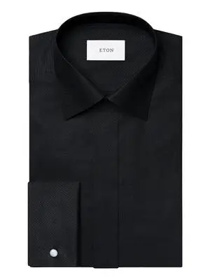 Eton Slim-fit Textured Dress Shirt - Black