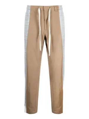 ROMEO HUNTE Panelled Drawstring Chinos - Brown