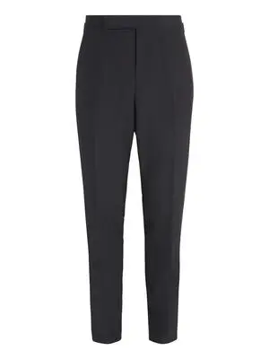 Ralph Lauren Purple Label Wool Gregory Tuxedo Trousers - Black