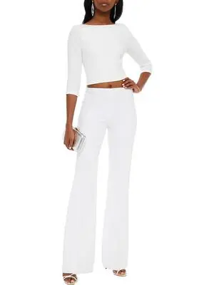CATHERINE DEANE Holly Cropped Crepe Top - Ivory