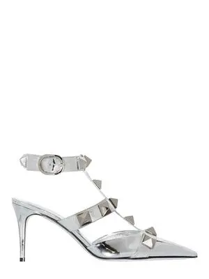 Valentino Garavani Roman Stud 80mm Leather Pumps - Silver