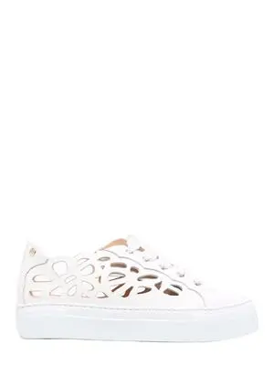 Agl Laser-cut Leather Sneakers - White