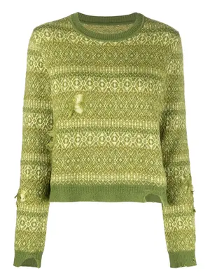 MAISON MARGIELA Fair Isle Jumper - Green
