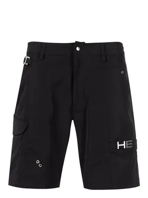 HELIOT EMIL Logo-lettered Cargo Shorts - Black
