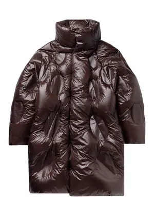 Moncler Dingyun Zhang Iaphia Oversized Quilted Glossed-shell Hooded Down Coat - Brown
