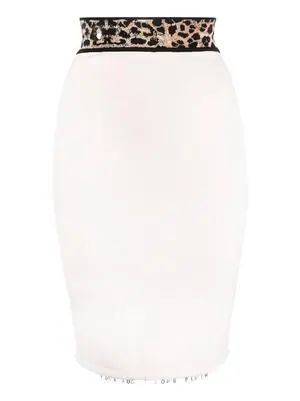 PHILIPP PLEIN Leopard Print Waistband Skirt