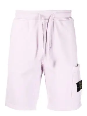 Stone Island Logo-patch Track Shorts - Pink