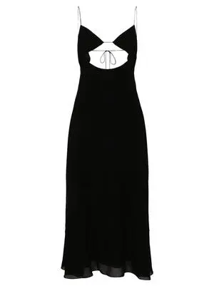 Saint Laurent Cut-out Midi Dress - Black