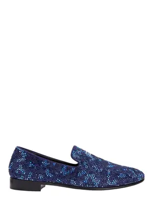GIUSEPPE ZANOTTI Lewis Starlight Rhinestone Loafers - Blue
