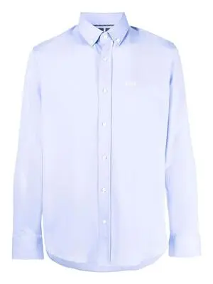 BOSS Logo-print Long-sleeve Shirt - Blue