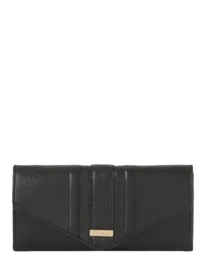 Brahmin Brahmin Veronica Melbourne Croc Embossed Leather Wallet Black