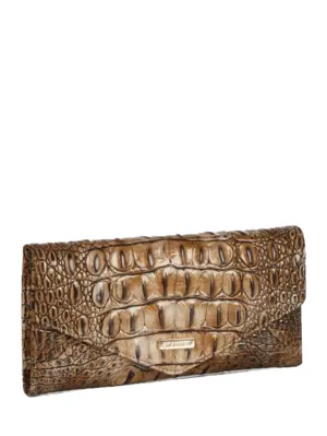 Brahmin Brahmin Veronica Melbourne Croc Embossed Leather Wallet Cashew Melbourne