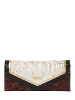 Brahmin Brahmin Veronica Melbourne Croc Embossed Leather Wallet Contour