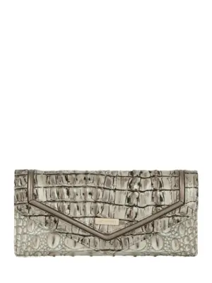 Brahmin Brahmin Veronica Melbourne Croc Embossed Leather Wallet Fairest Grey