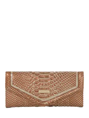 Brahmin Brahmin Veronica Melbourne Croc Embossed Leather Wallet Honey Brown