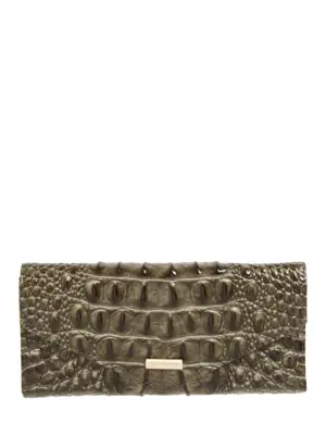 Brahmin Brahmin Veronica Melbourne Croc Embossed Leather Wallet Hunter
