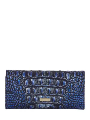 Brahmin Brahmin Veronica Melbourne Croc Embossed Leather Wallet Kyanite