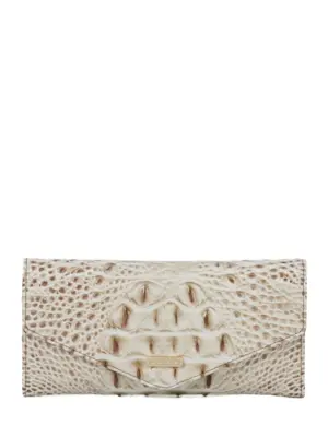 Brahmin Brahmin Veronica Melbourne Croc Embossed Leather Wallet Oyster Grey