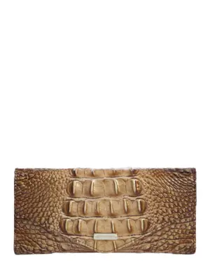 Brahmin Brahmin Veronica Melbourne Croc Embossed Leather Wallet Teak