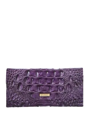 Brahmin Brahmin Veronica Melbourne Croc Embossed Leather Wallet Ultraviolet