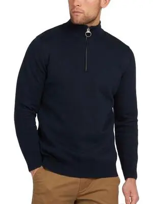 Barbour Cotton Half Zip Sweater - Navy