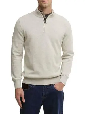 Barbour Cotton Half Zip Sweater - Neutral