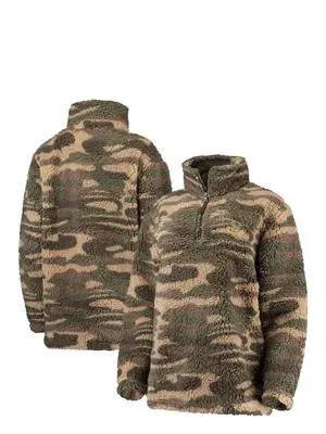 G-III 4HER BY CARL BANKS Boston Red Sox Sherpa Quarter-zip Jacket - Camo