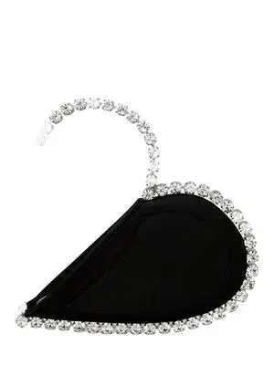 L’ALINGI Love Crystal Top Handle Clutch - Black