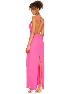 Superdown Lucinda Strappy Maxi Dress - Hot Pink